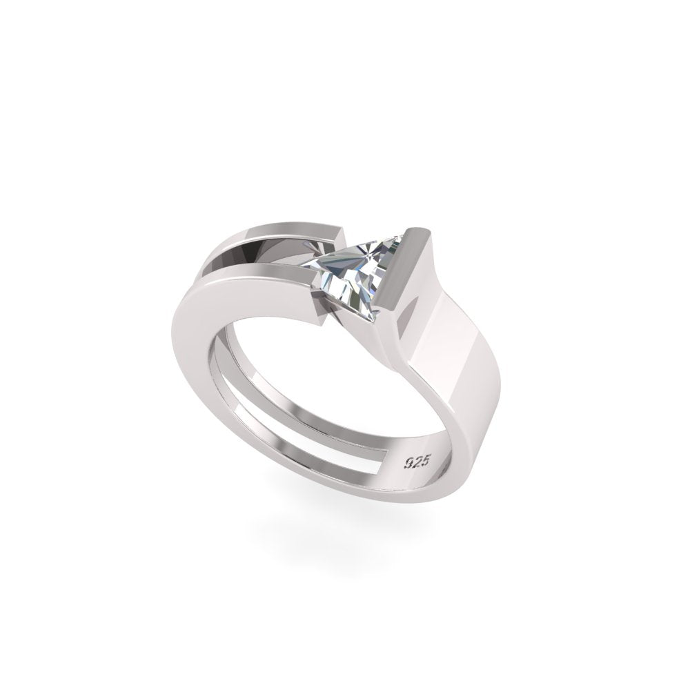 Solitary Trillion Moissanite Ring – Meorii
