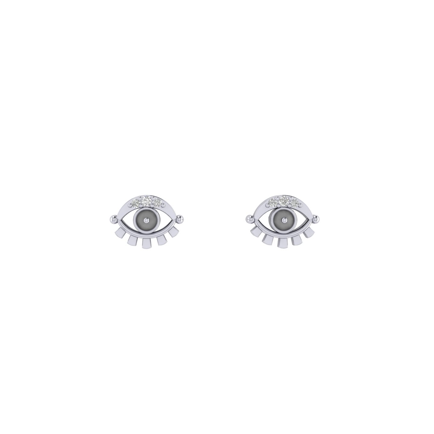 Grey Evil Eye Studs – Meorii